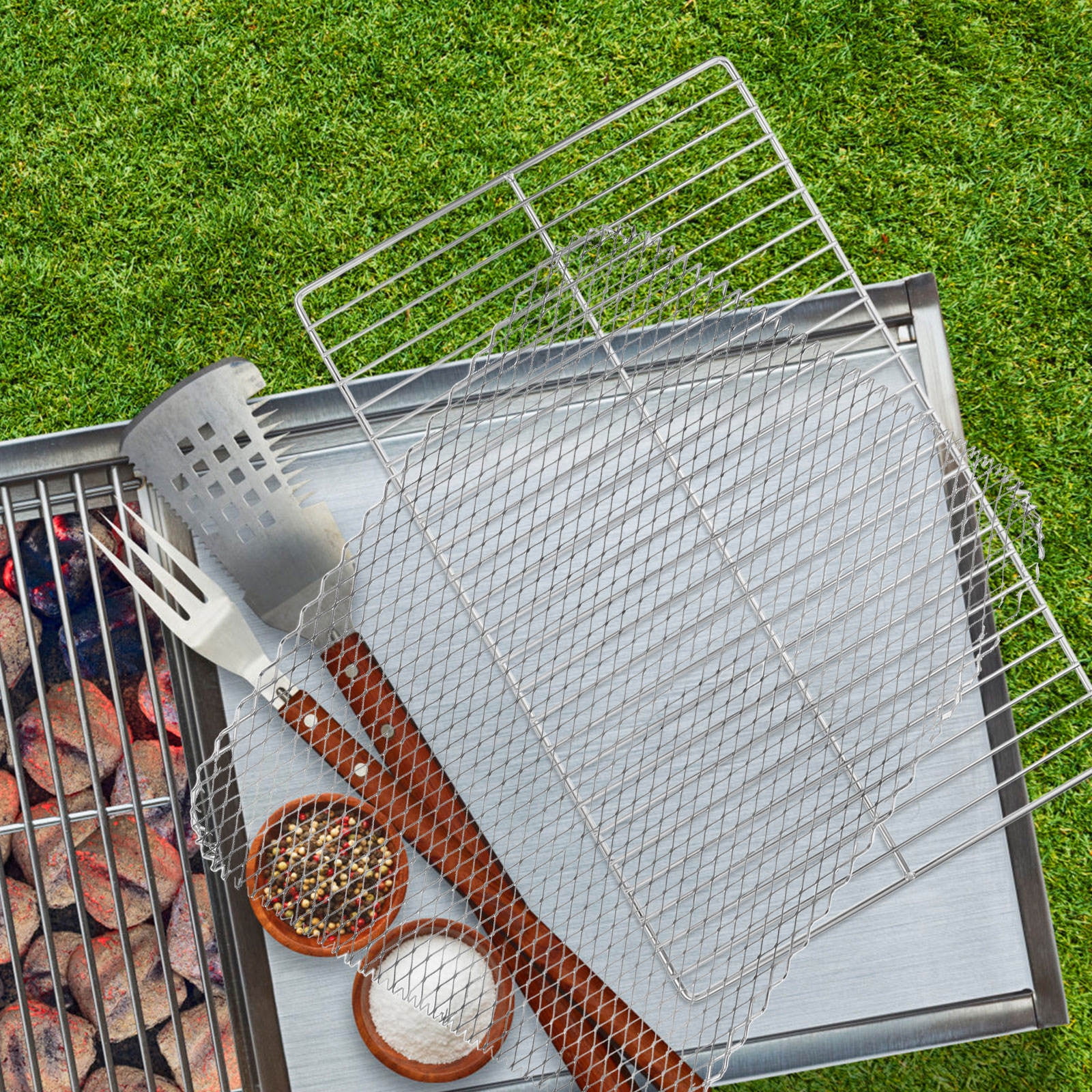 SWETRACE 10Pcs Silver Bbq Grill Mesh Mat for Outdoor Enthusiasts and ...