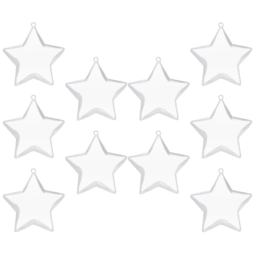 SWETRACE 10Pcs Star Ball Ornaments Clear Star Baubles for Christmas ...