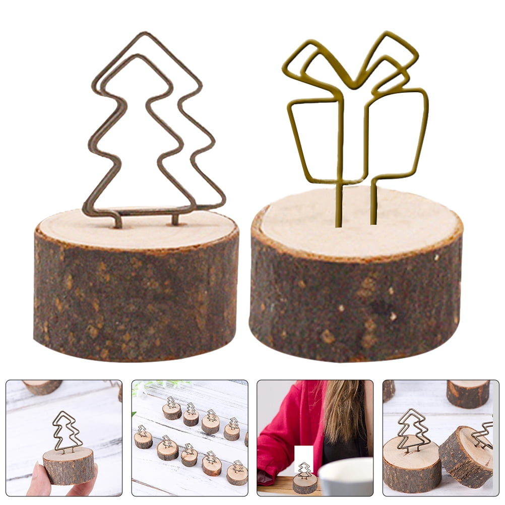 SWETRACE 10Pcs Tree Shape Wooden Memo Clips for Photos and Memos Retro ...