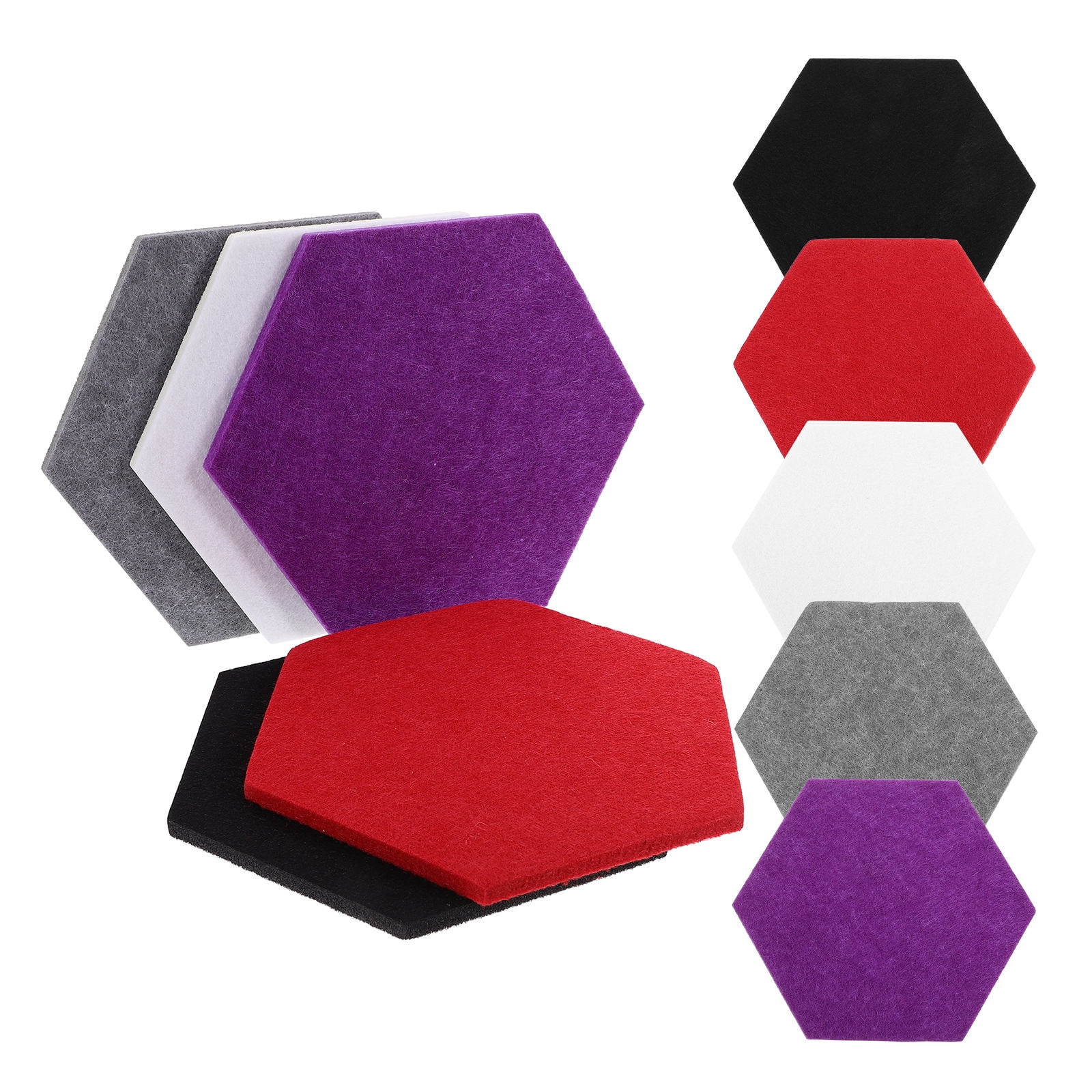 SWETRACE 10pcs Hexagon Felt Board Hexagonal Bulletin Board for Wall ...