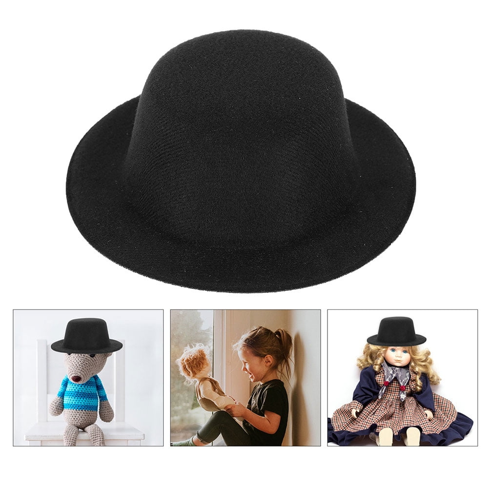 SWETRACE 12Pcs Mini Top Hat Black Terry Fabric Diy Craft Doll ...