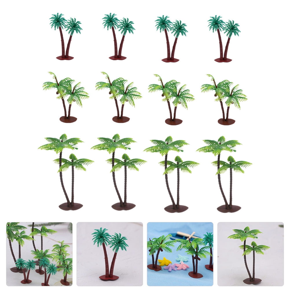 SWETRACE 12Pcs Miniature Palm Tree Model Set Coconut Tree Shape Plastic ...