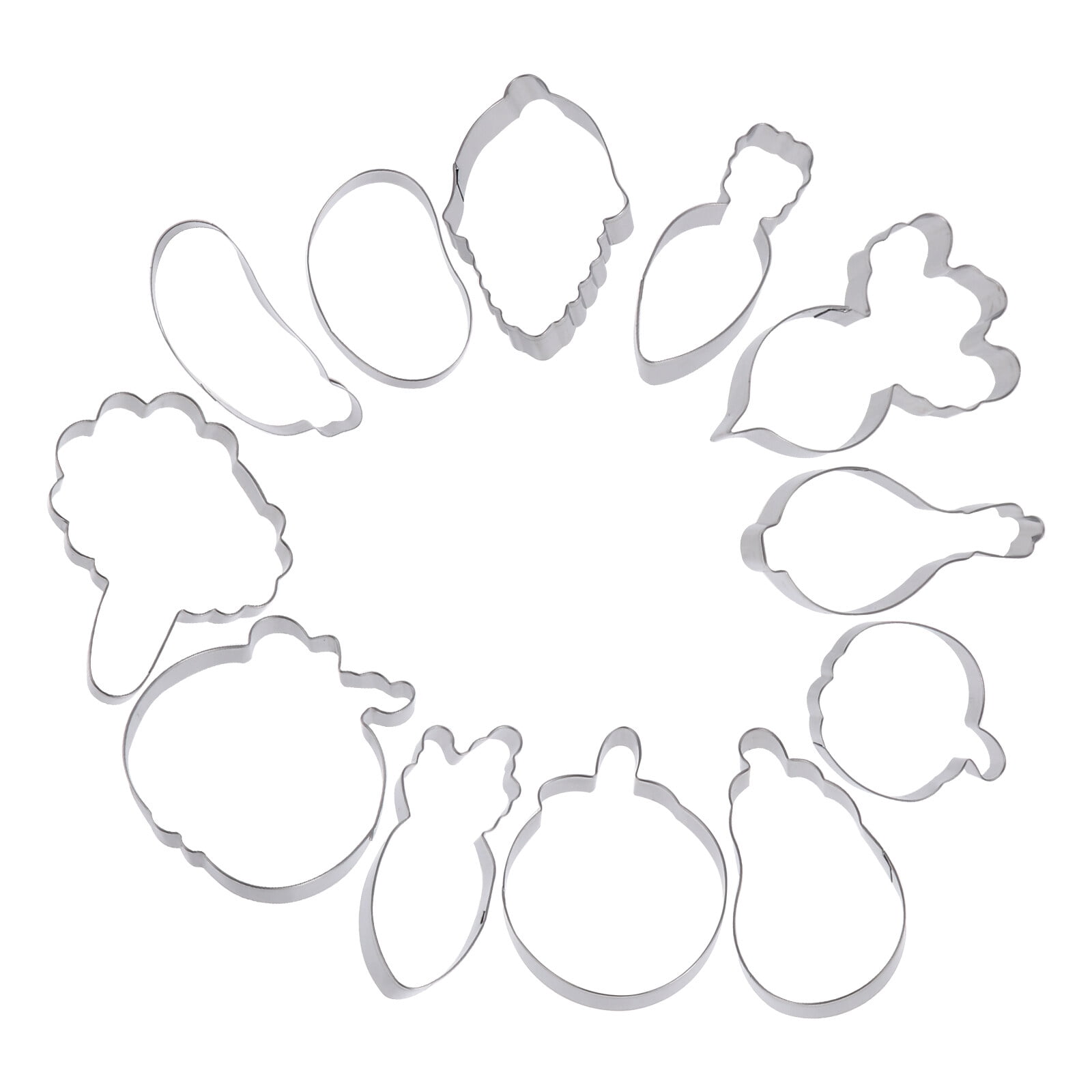 SWETRACE 12Pcs Stainless Cookie Molds Biscuit Molds Vegetable Style for ...