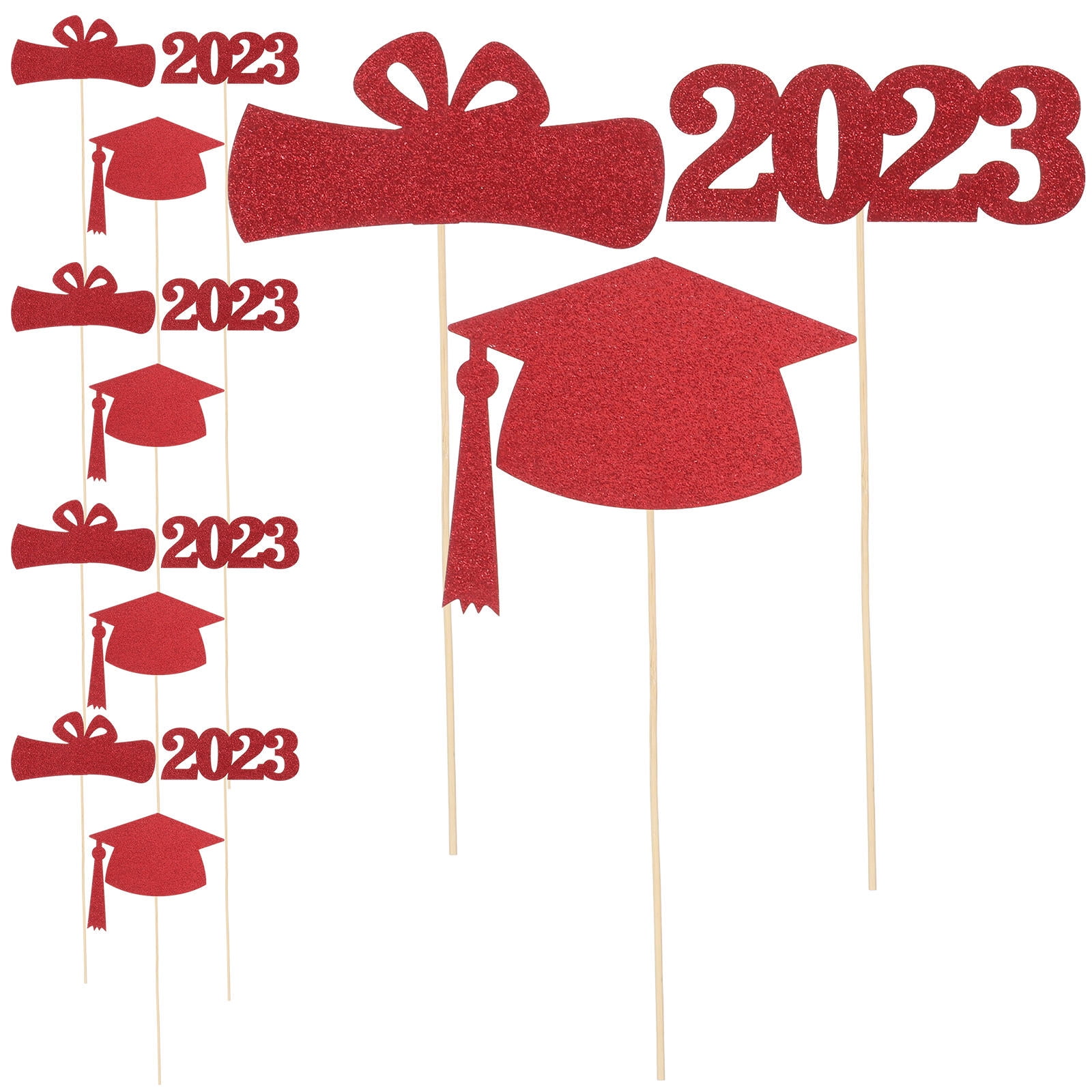 SWETRACE 15Pcs Graduation Table Decoration Props Red Shaped Paper Photo ...