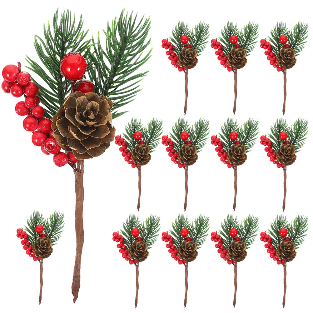 SWETRACE 15Pcs Pine Berry Decoration Realistic Style For Christmas ...