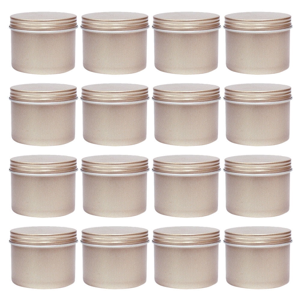 SWETRACE 16Pcs Compact Design Round Tins Can Golden Aluminum 100ml for ...