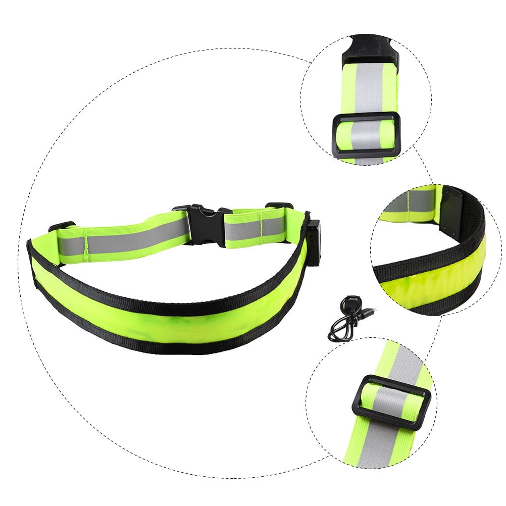 SWETRACE 1Pack 90x5cm Green LED Reflective Belt for Night Running and ...