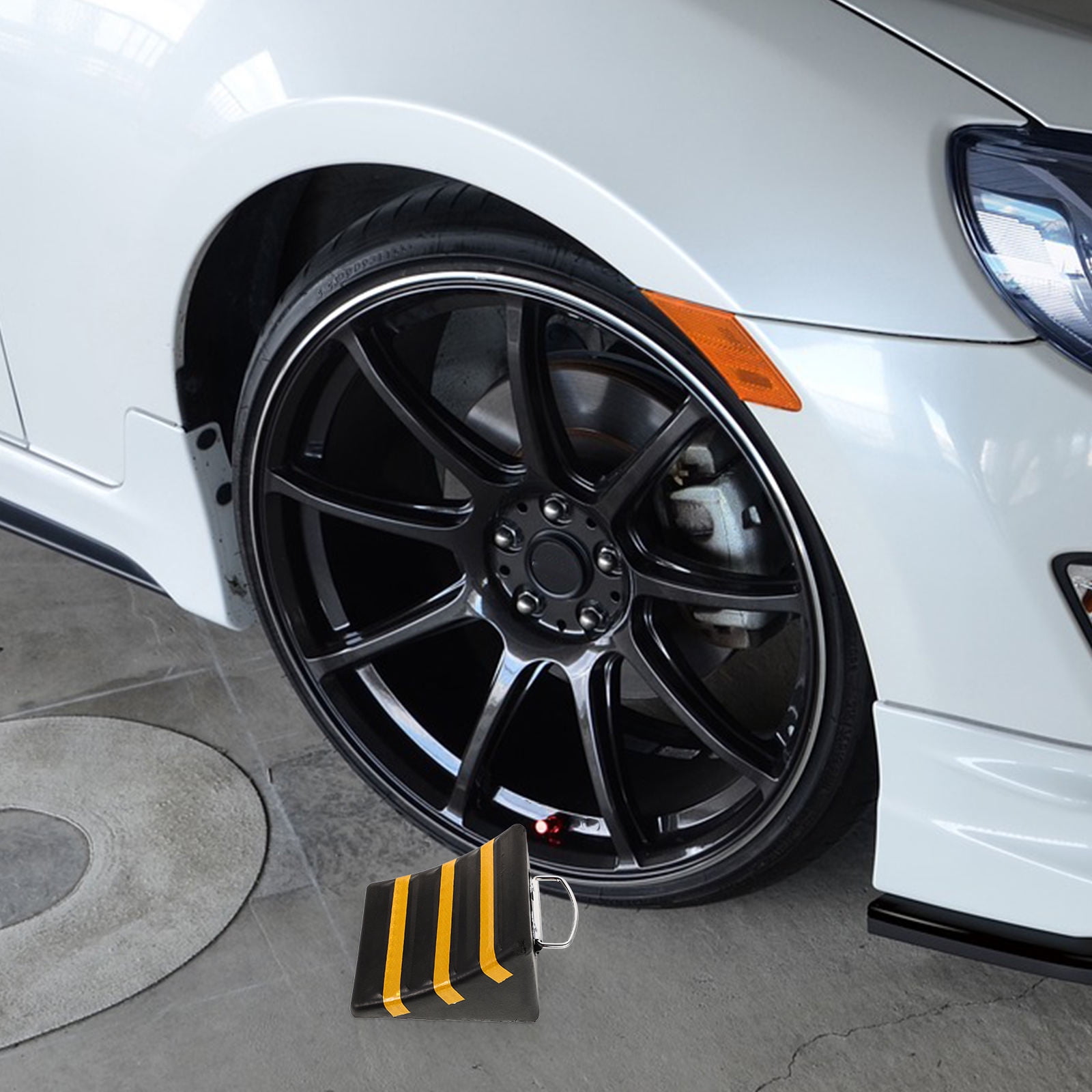 SWETRACE 1Pack Black Rubber Triangular Wheel Chocks for Cars Prevents ...