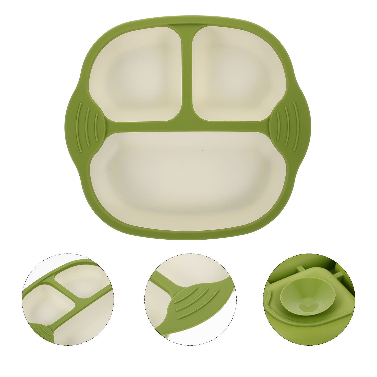 SWETRACE 1Pack Children Eating Plates for Mealtime Microwave Safe White ...