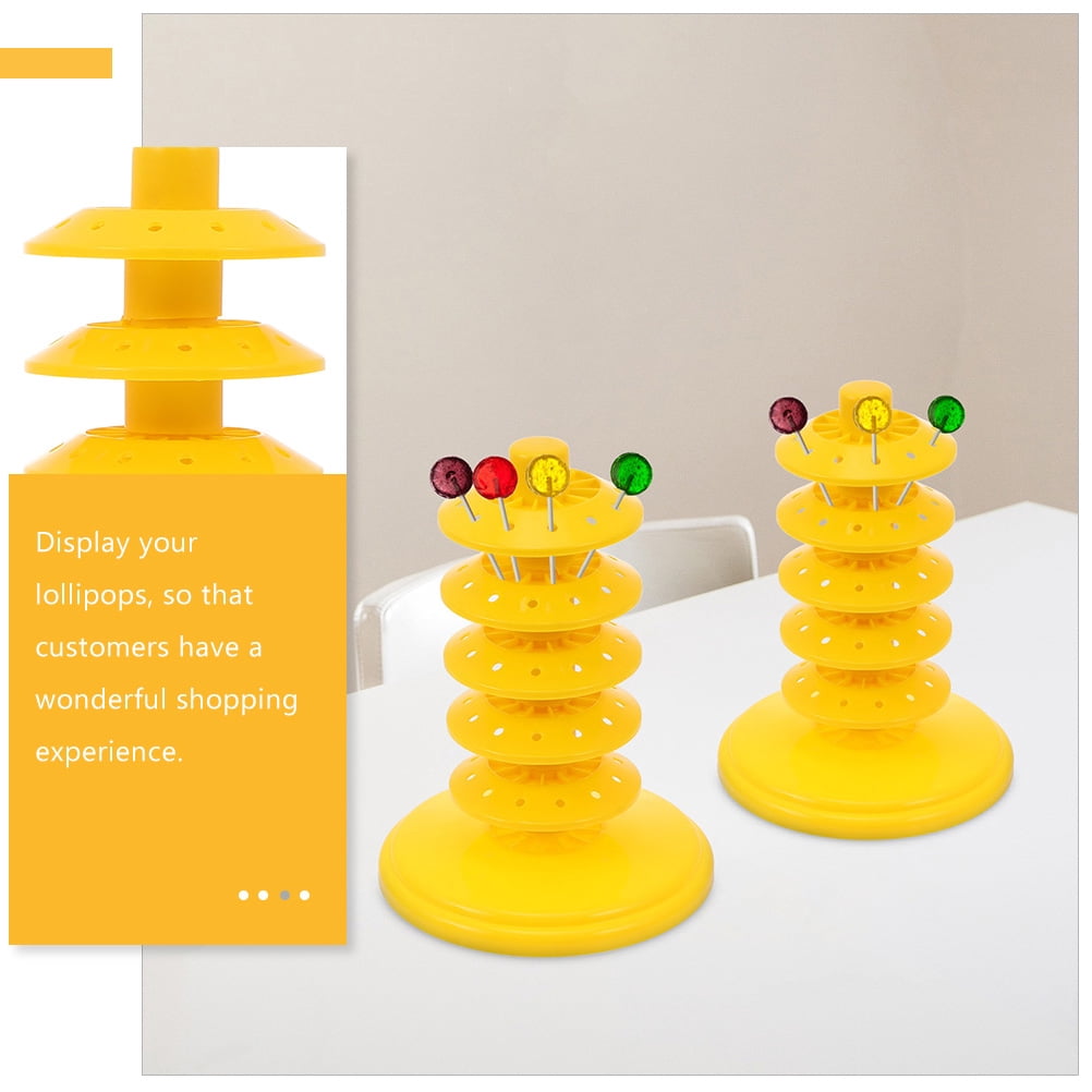 SWETRACE 1Pack Desktop Lollipop Stand Yellow PP Material Multi Layer ...