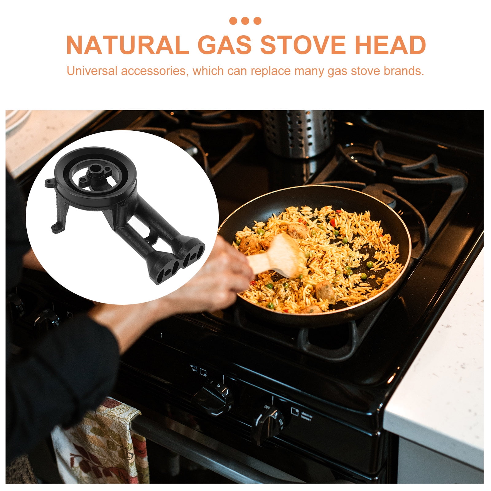 SWETRACE 1Pack Gas Stove Burner Head 18.0x13.0x7.0cm Cast Iron with ...