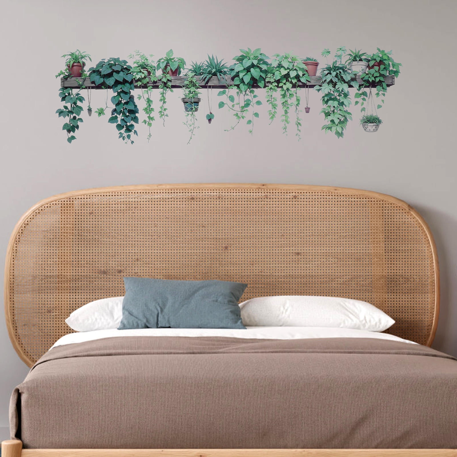 SWETRACE 1Pack Green Plant Wall Decals Rectangular PVC Decorative ...