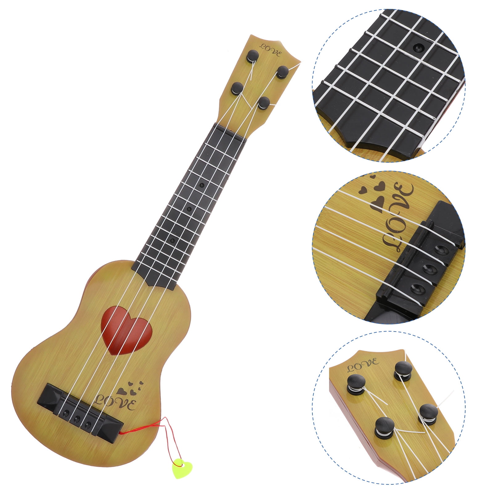 SWETRACE 1Pack Guitars for Kids in Light Brown Plastic with Mini Guitar ...