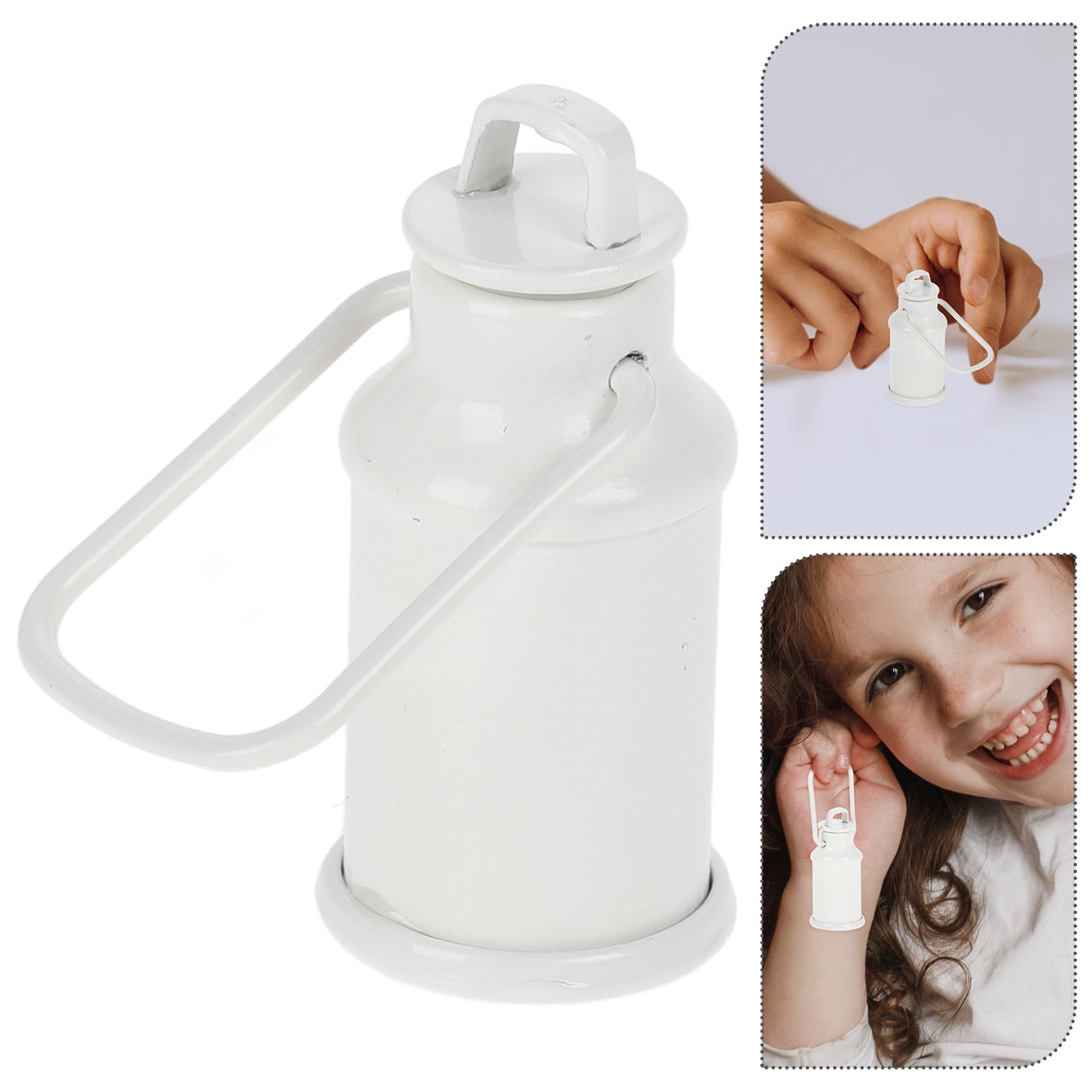 SWETRACE 1Pack Miniature Milk Jug White Alloy for Mini Scene Layout and ...