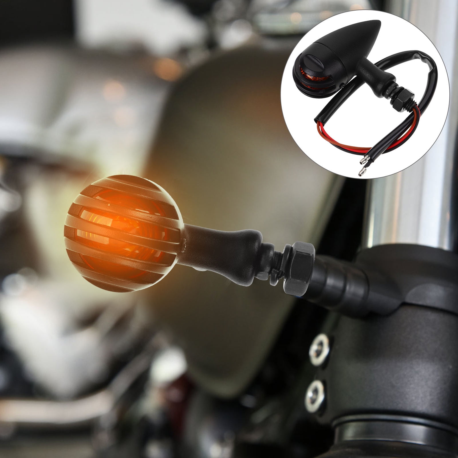 SWETRACE 1Pack Motorcycle Turn Signal Indicators Light with LED Beads ...