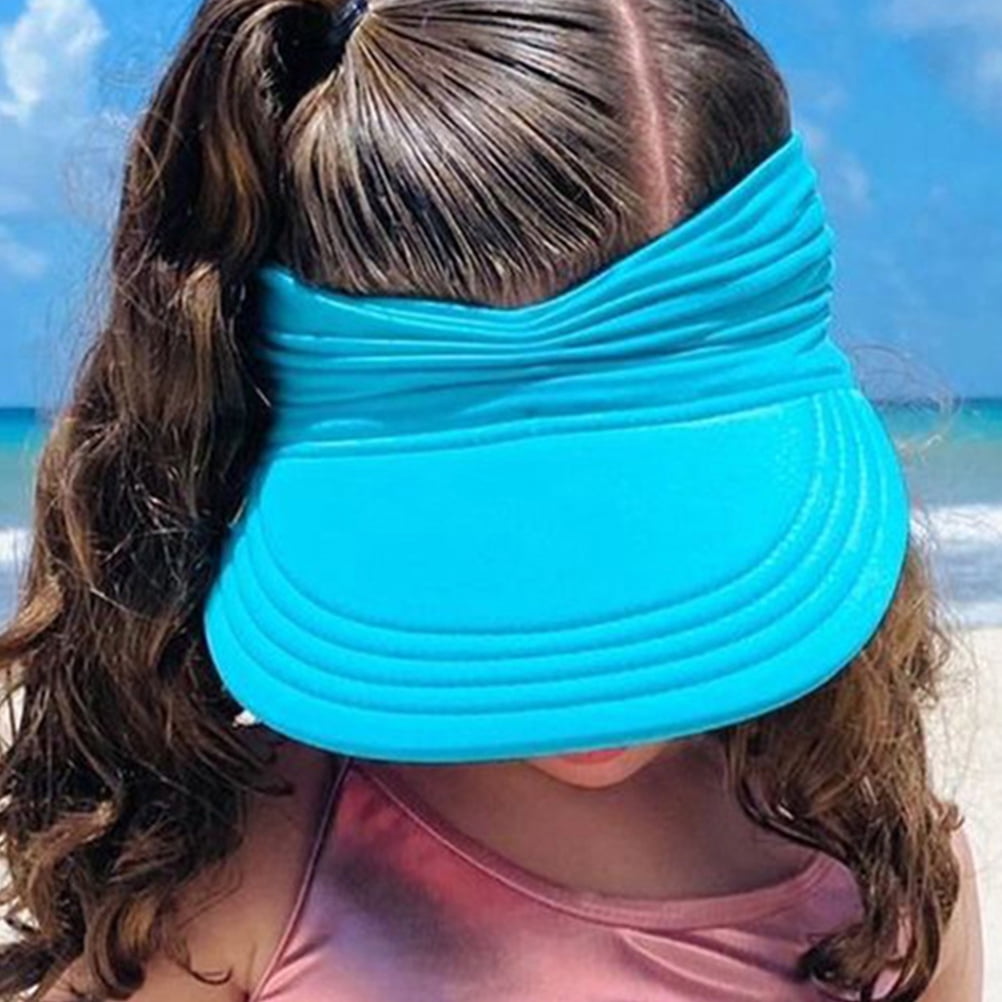 SWETRACE 1Pack Wide Brim Sun Hat for Girls in Sky-Blue Nylon for Summer ...
