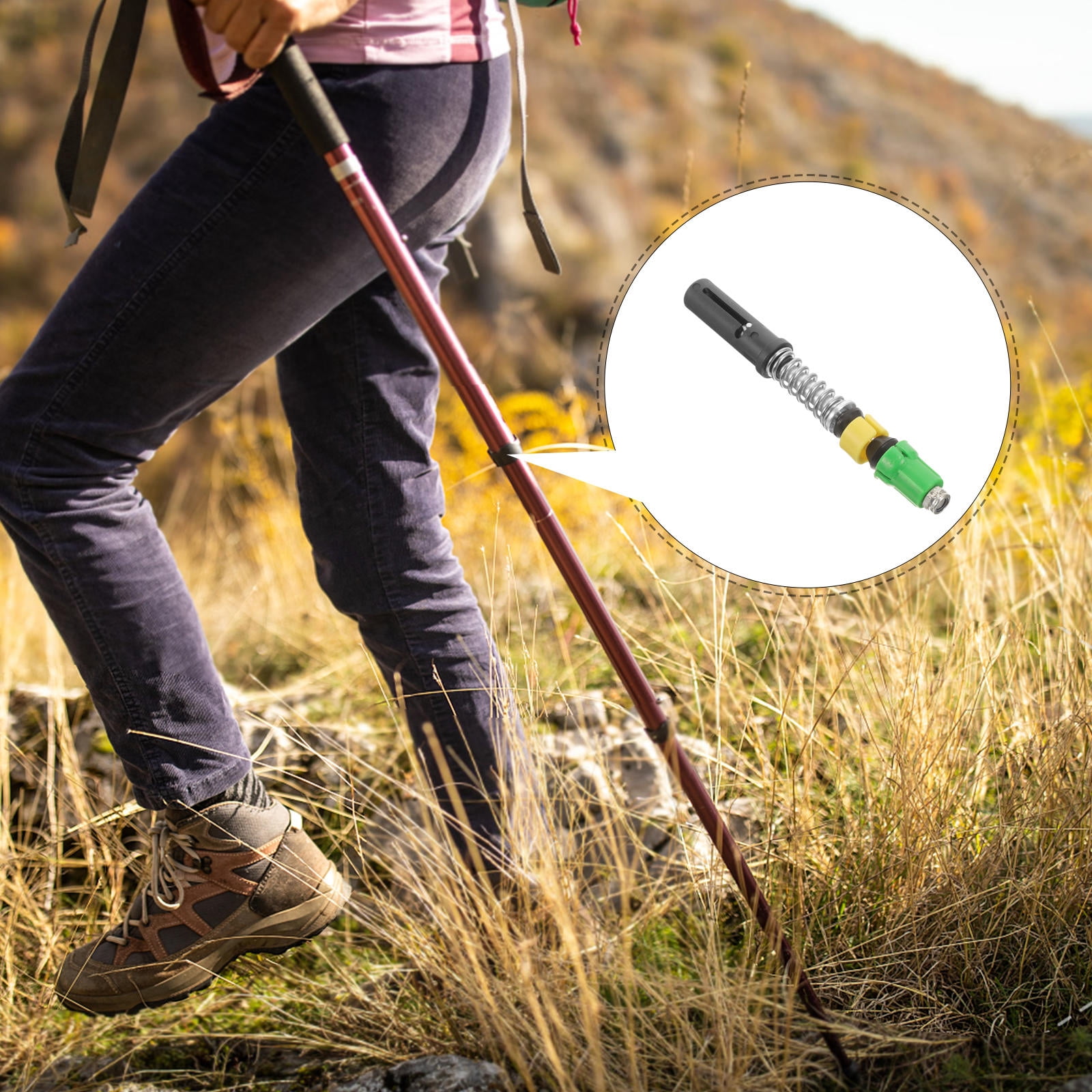 SWETRACE 1Pcs Alloy Trekking Pole Fitting Expansion Tube with Shock ...