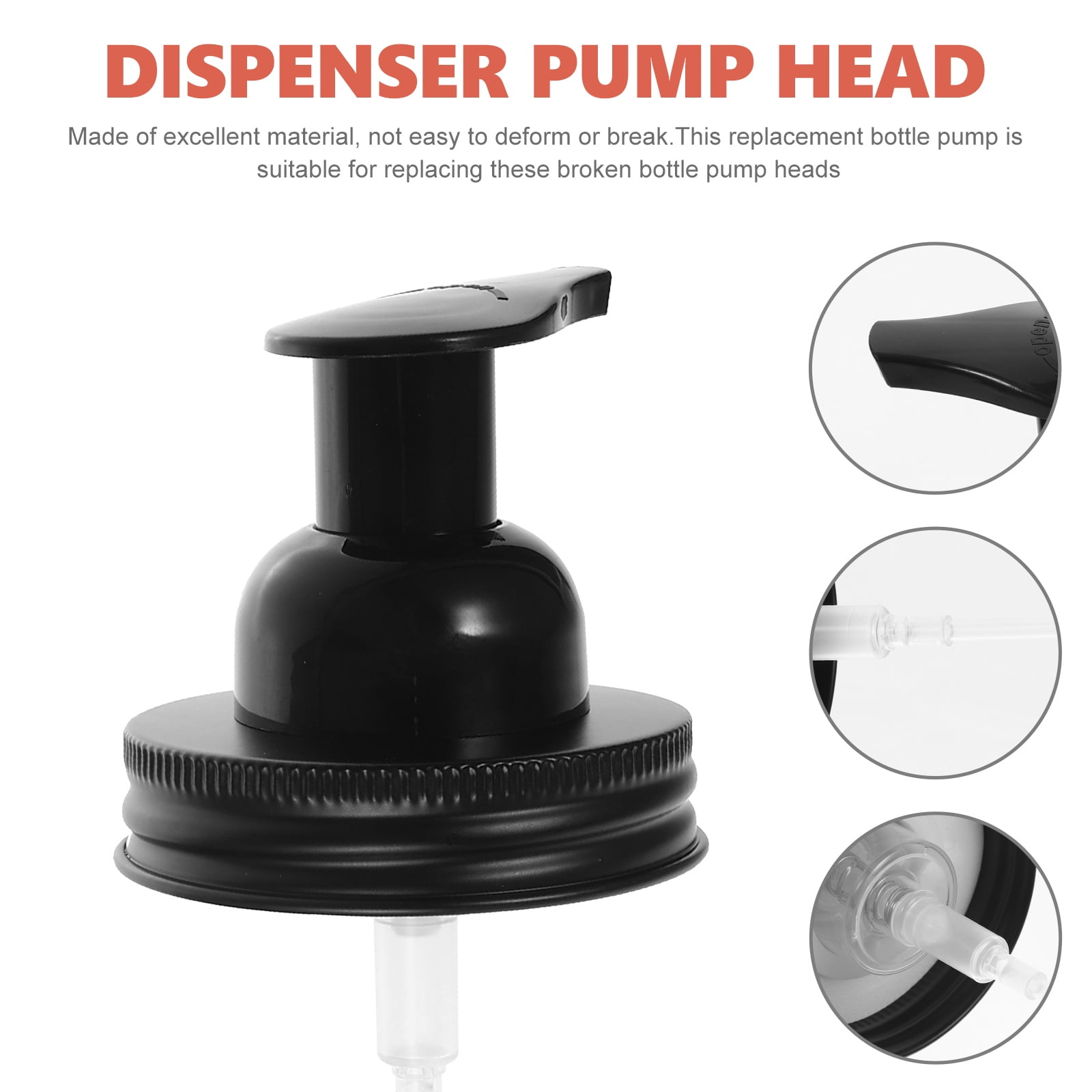 SWETRACE 1Pcs Black Foam Pump Head Replacement Pumps for Shampoo ...