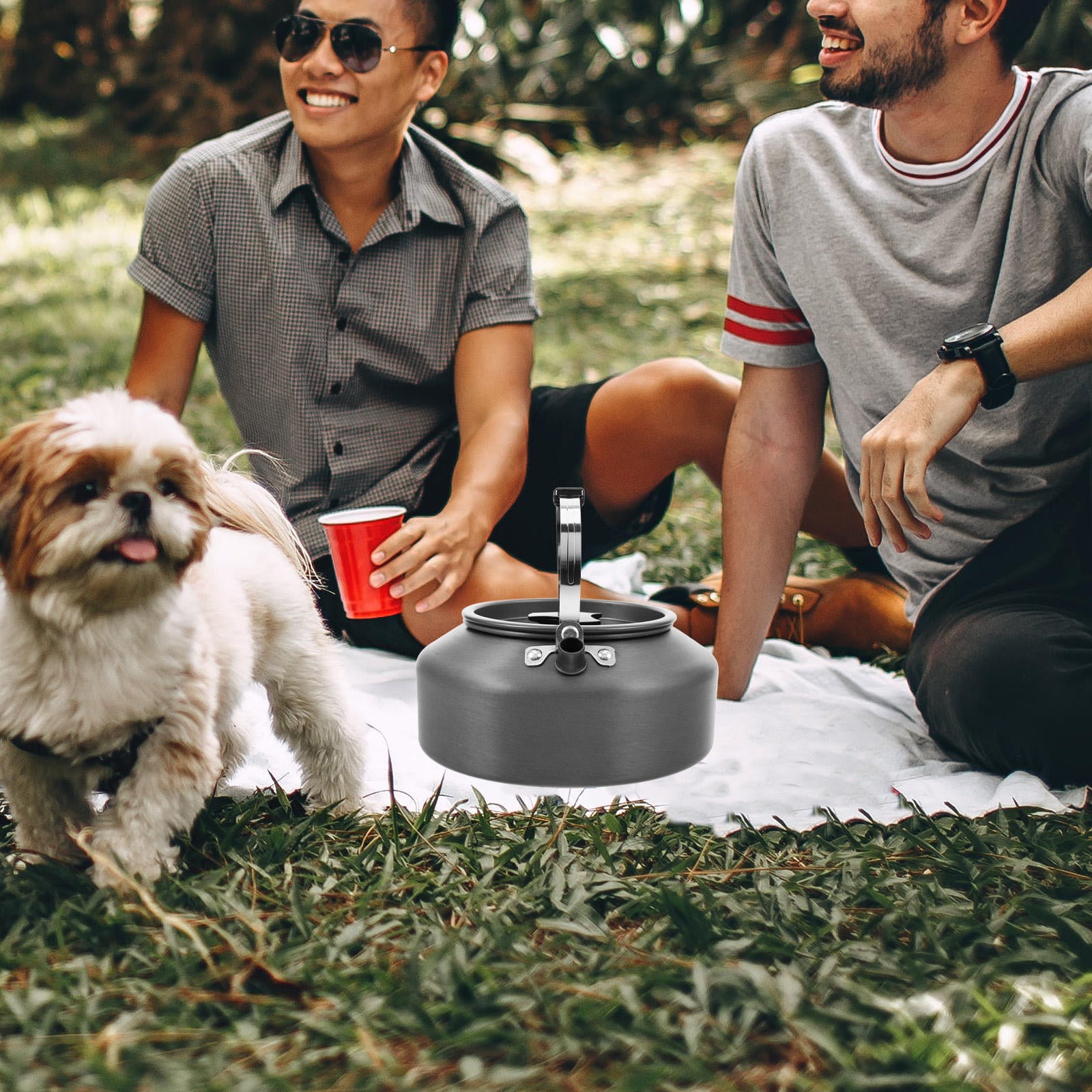 SWETRACE 1Pcs Black Round Aluminium Alloy Kettle for Portable Boiling ...