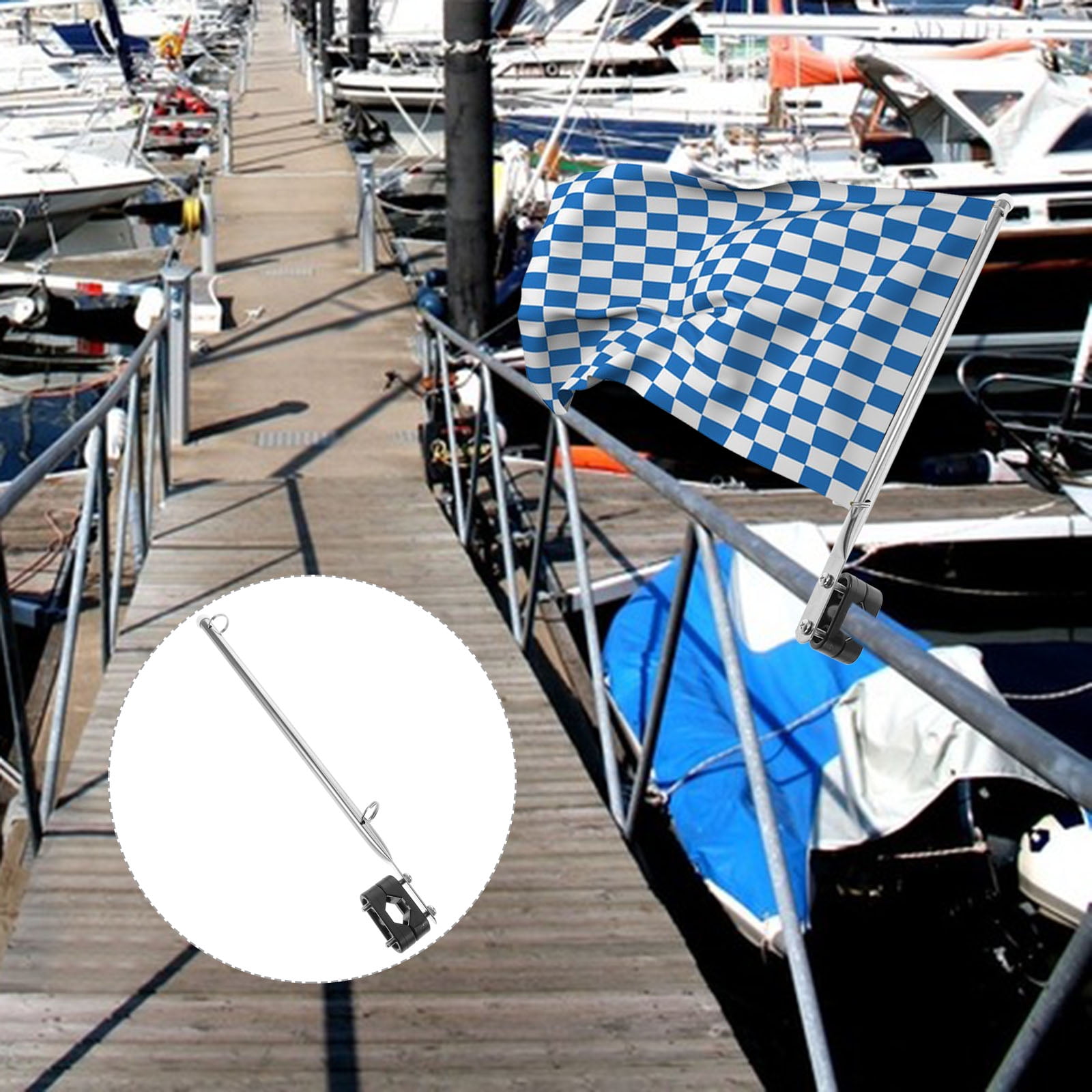 SWETRACE 1Pcs Boats Flag Pole Cylindrical Marine Flag for Boat Owners ...