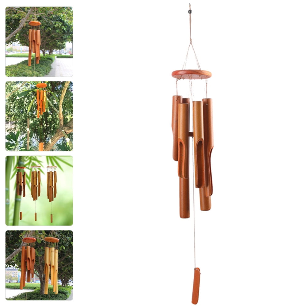 SWETRACE 1Pcs Light Brown Bamboo Cylindrical Wind Chime for Balcony ...