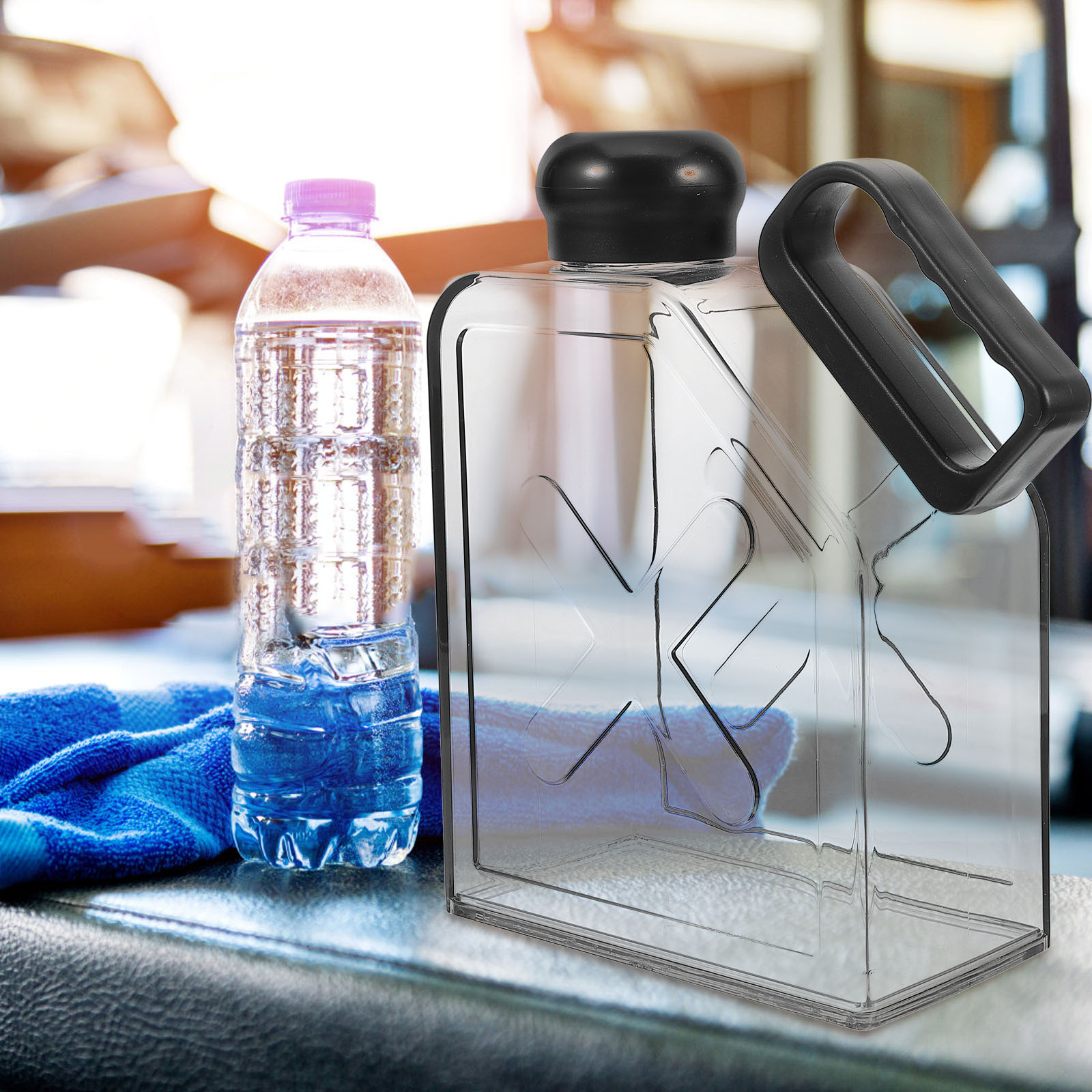 SWETRACE Flat Camping Water Bottle 1Set 7.5X5X2.6In - Walmart.com