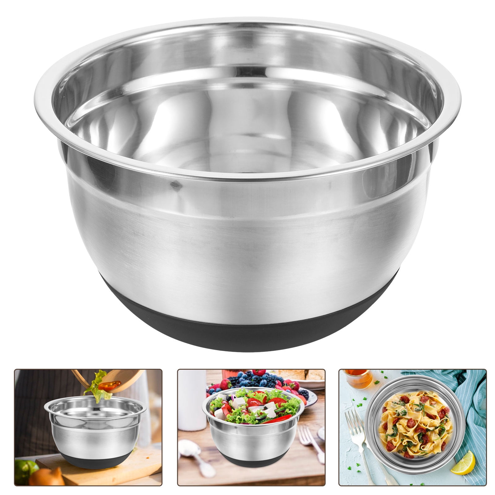 SWETRACE 1Pcs Mixing Bowl Kitchen Mixing Bowl Stainless Steel Silver ...