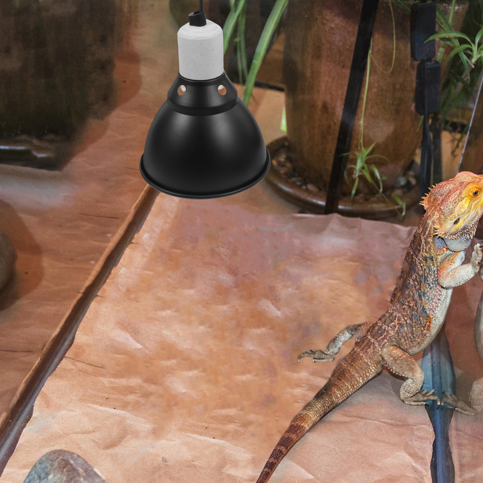 SWETRACE 1Pcs Reptile Light Fixture in Black Iron for Lizard and Snake ...