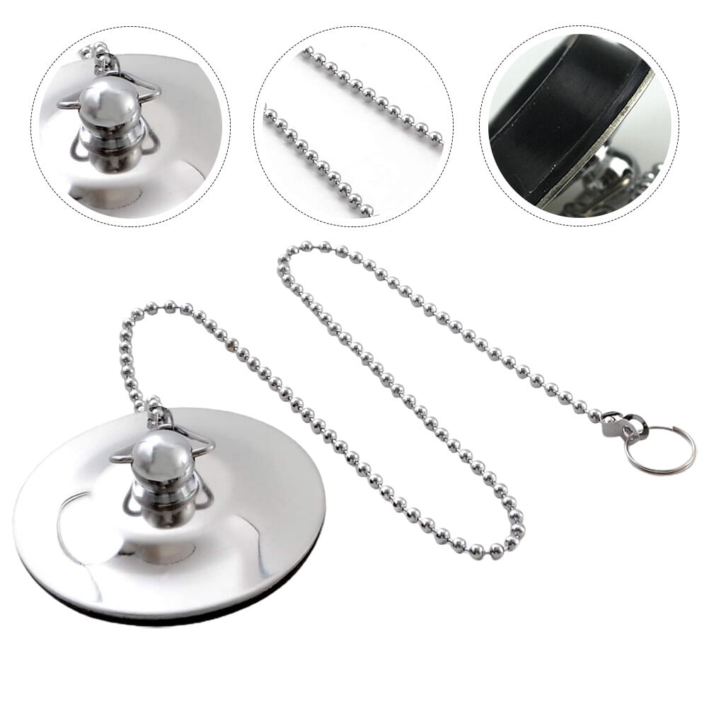 SWETRACE 1Pcs Stainless Steel Bathtub Drain Cover Stopper with Chain ...