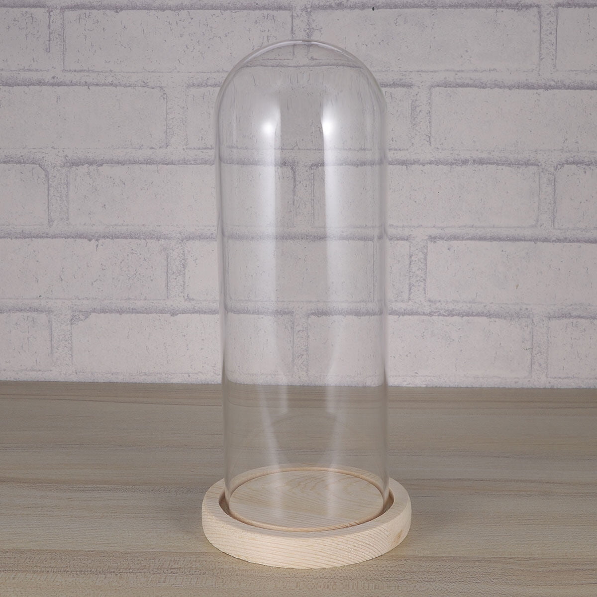 SWETRACE 1Set Clear Glass Dome Cover with Wooden Base for Store Display ...