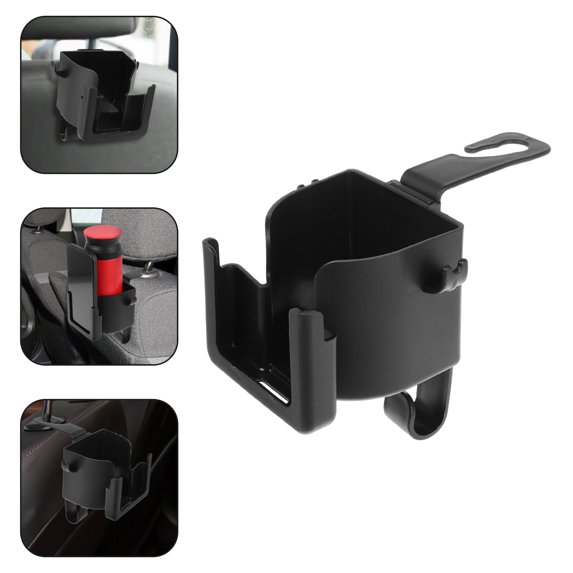 SWETRACE Car Purse Hanger and Cup Holder Abs Black 1Set 4.9In - Walmart.com