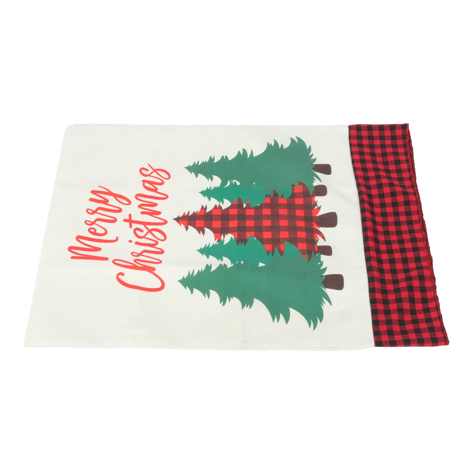 SWETRACE Plaid Chair Covers Christmas Theme Linen White 1Set 23.6x19 ...