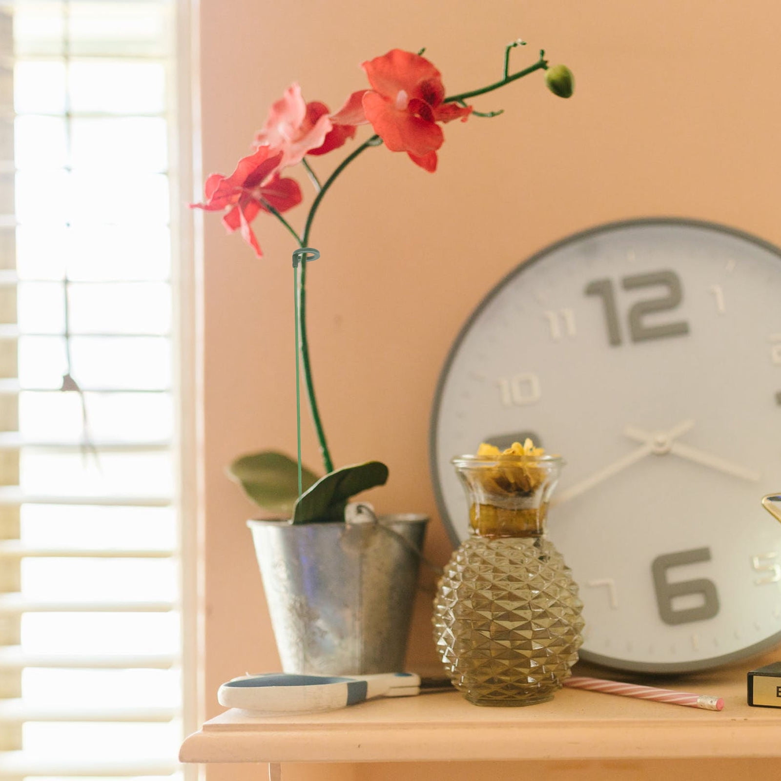 SWETRACE 1Set Green PP Flower Support Rods Round Natural Design for ...