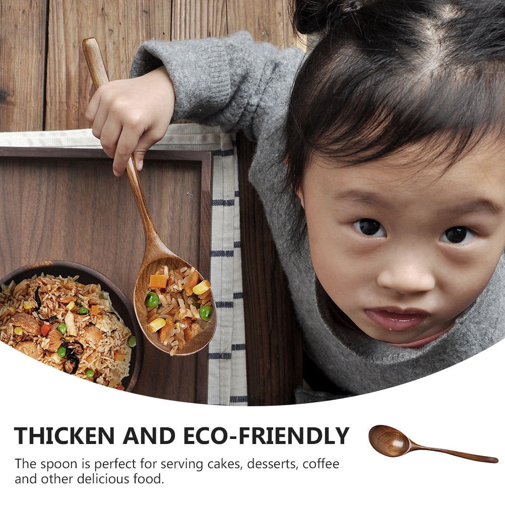 SWETRACE Asian Soup Spoon Wooden 1Pcs 9.3X2.2X0.2In - Walmart.com