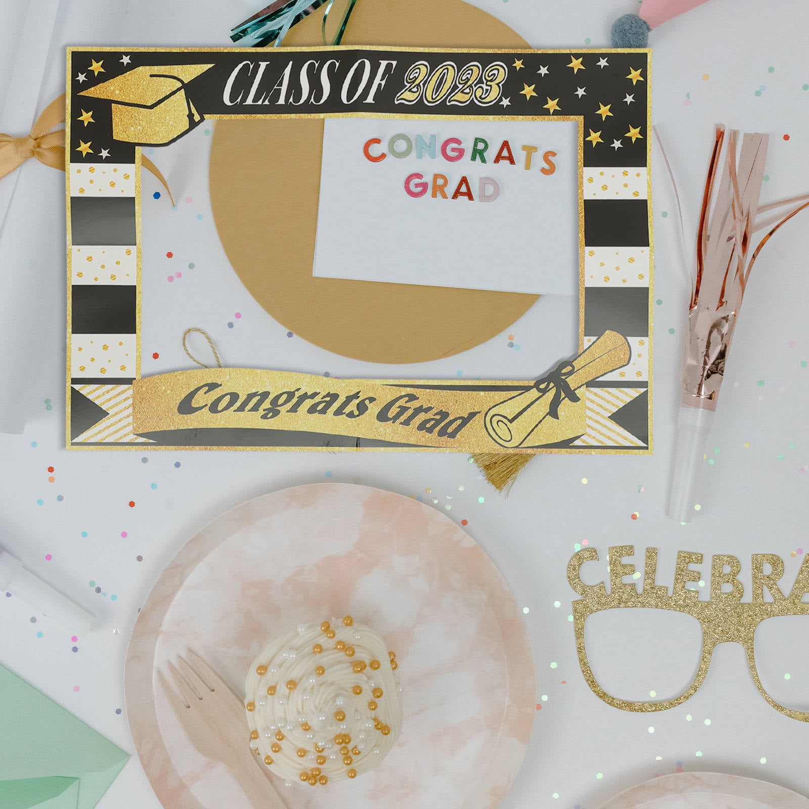 SWETRACE 1Set Multi Color Graduation Photo Booth Frame Paper Material ...