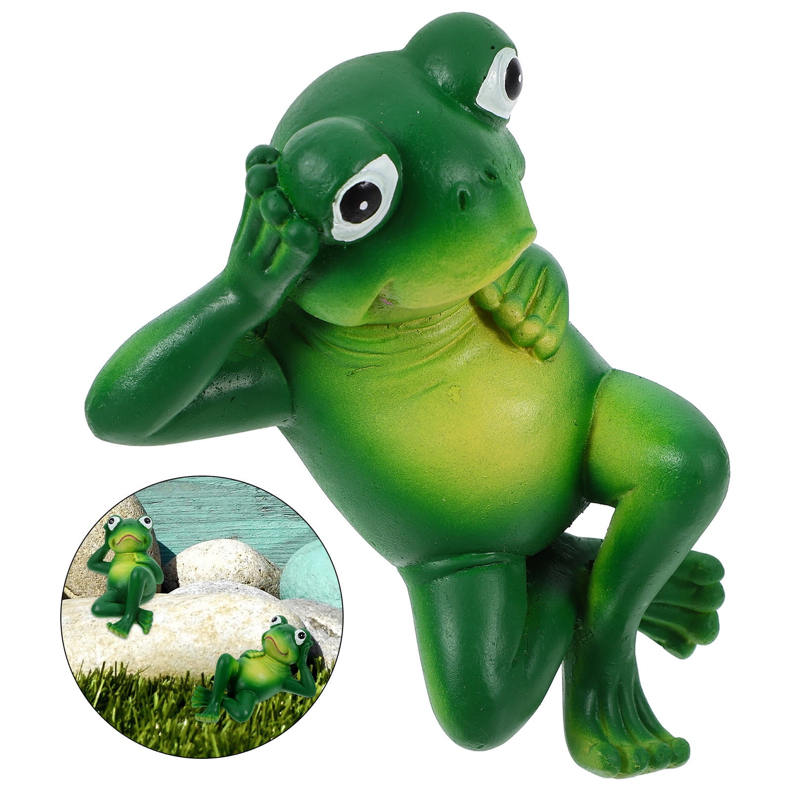 SWETRACE 1Set Resin Frog Statue Adorable Design for Garden and Balcony ...