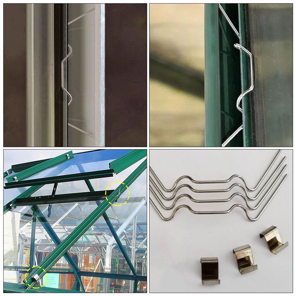 SWETRACE 1Set Silver Stainless Steel Fixing Clips for Greenhouse ...