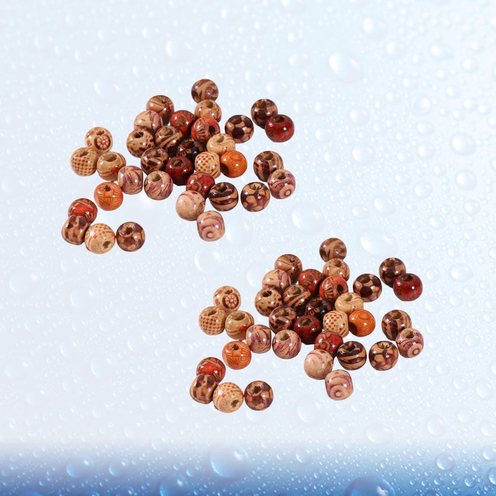 SWETRACE 200Pcs Wooden Beads Assorted Color For Crafting Beads And Diy ...