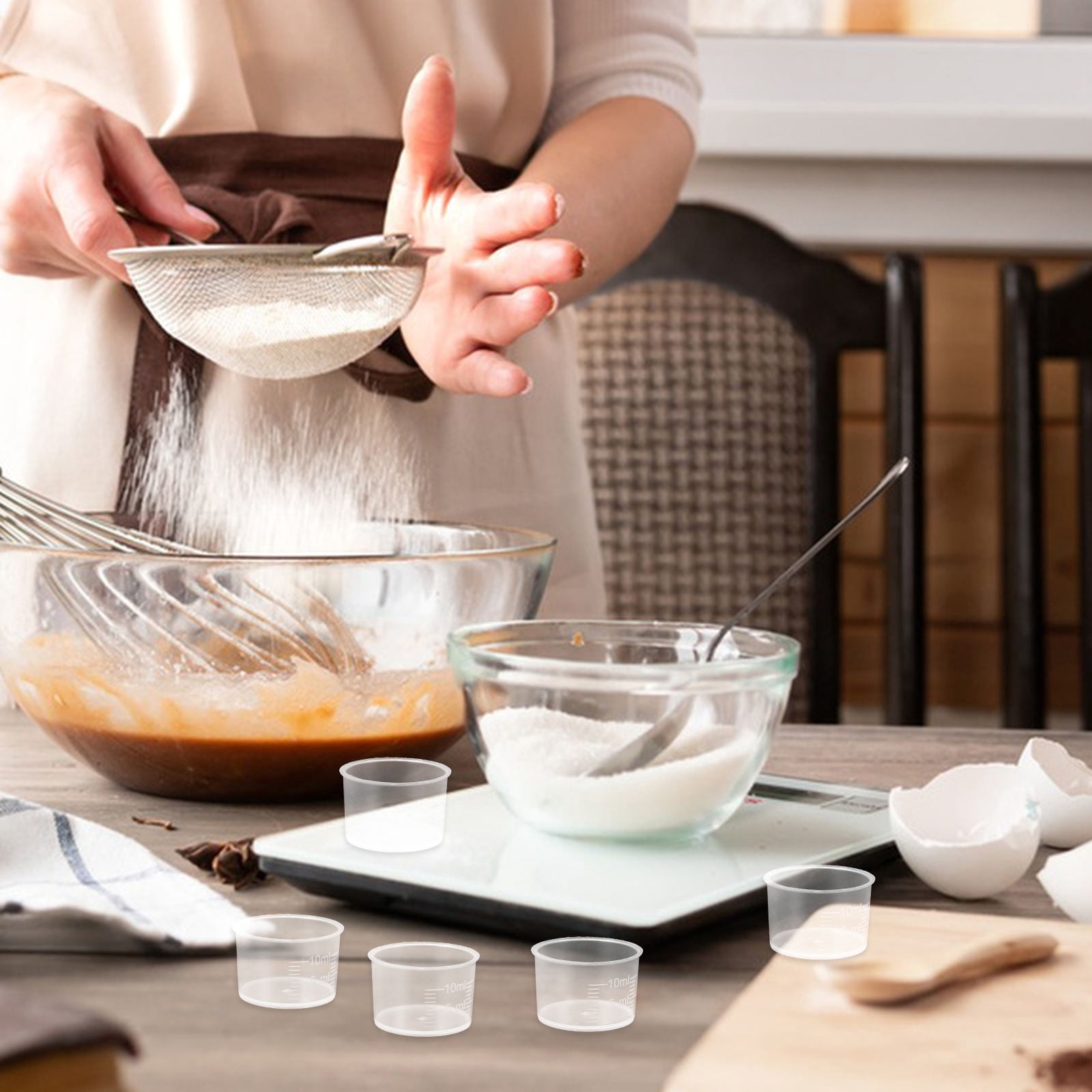 SWETRACE 200Set Small Measuring Cups for Kitchen Tool 10ml White ...
