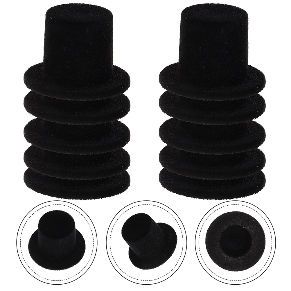 SWETRACE 20Pcs Mini Formal Hats Black Flocking for Doll Caps and Stage ...