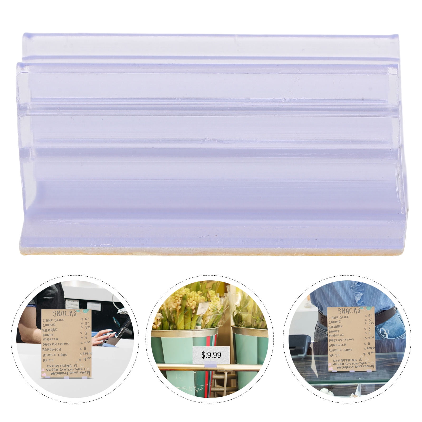 SWETRACE 20Pcs Transparent PVC Foam Shelf Label Holder for Display ...