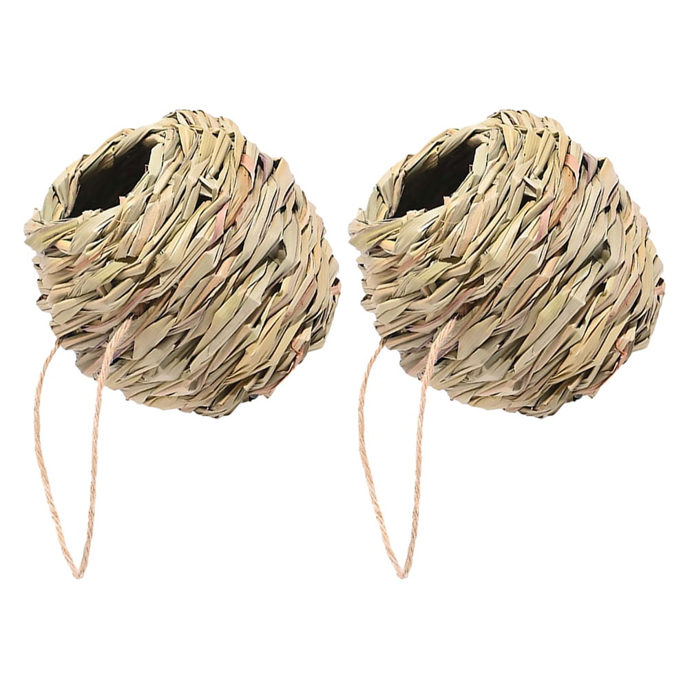SWETRACE 2Pcs Design Parrot Nesting House Round Shape Straw Material ...