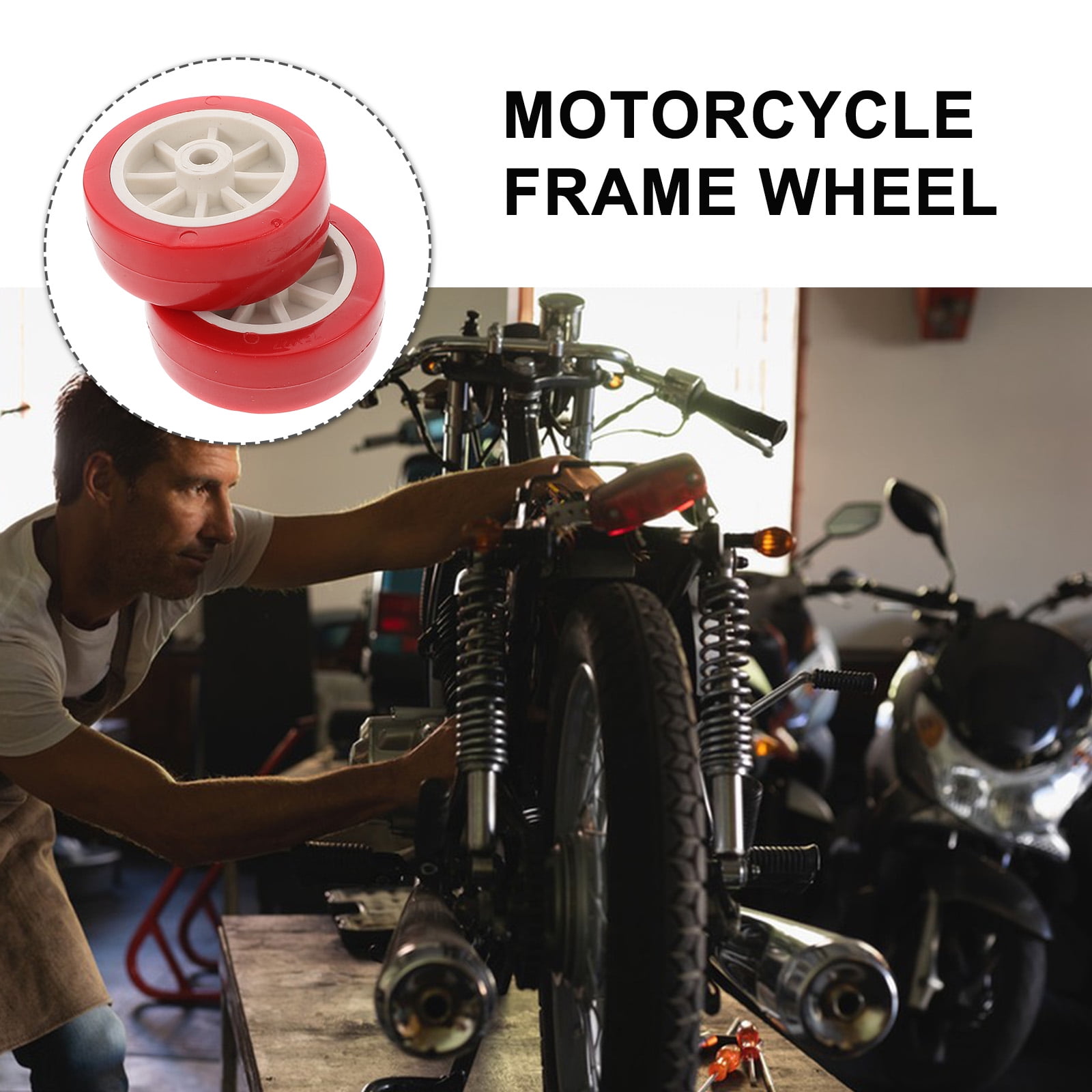 SWETRACE 2Set Red Metal Caster Wheel for Motorcycle Lift Table Ensuring ...