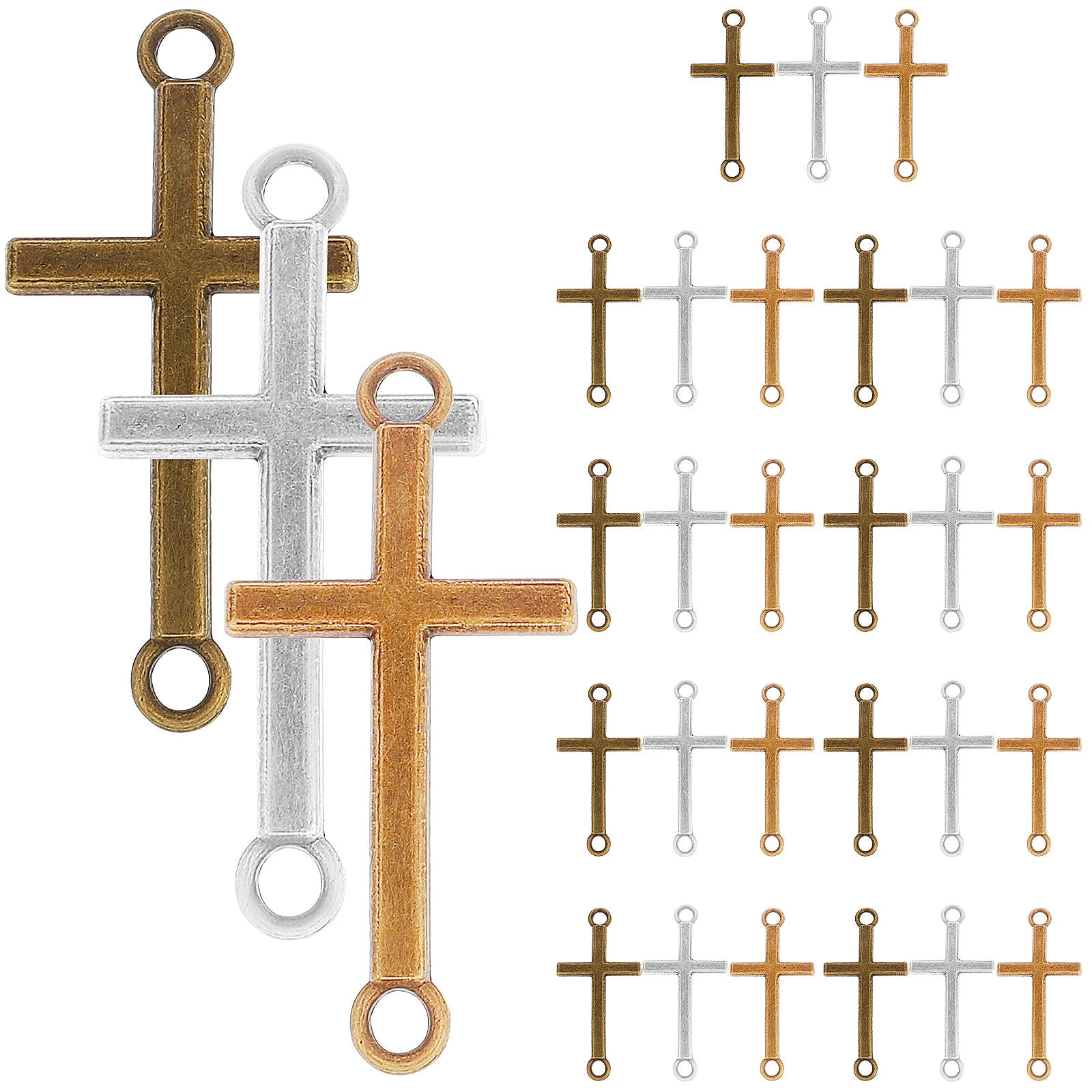 SWETRACE 30Pcs Gold Cross Charms for Necklace Making Supplies Vintage ...