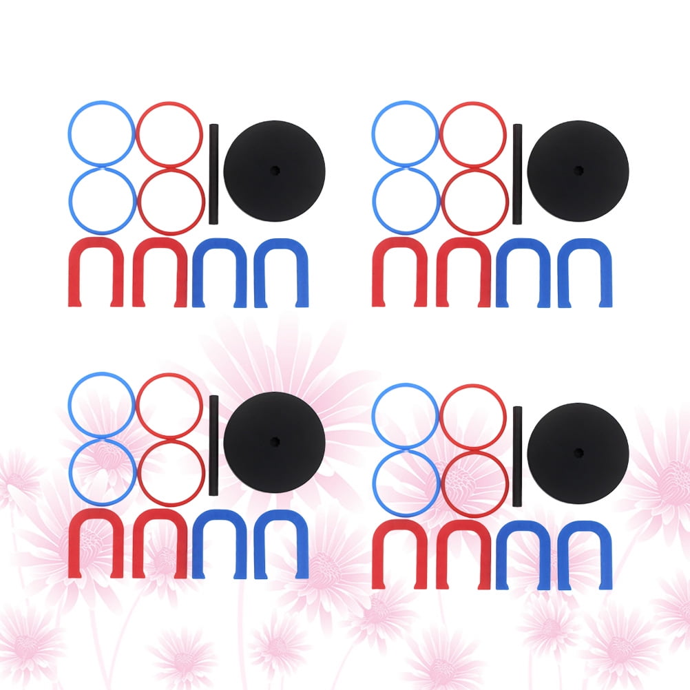 SWETRACE 36Pcs Horseshoe Throwing Rings for Kids in Red Blue Yellow for ...