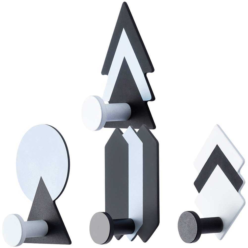 SWETRACE 3Pack Self Stick Wall Hooks No Drilling Sturdy Iron Geometric ...