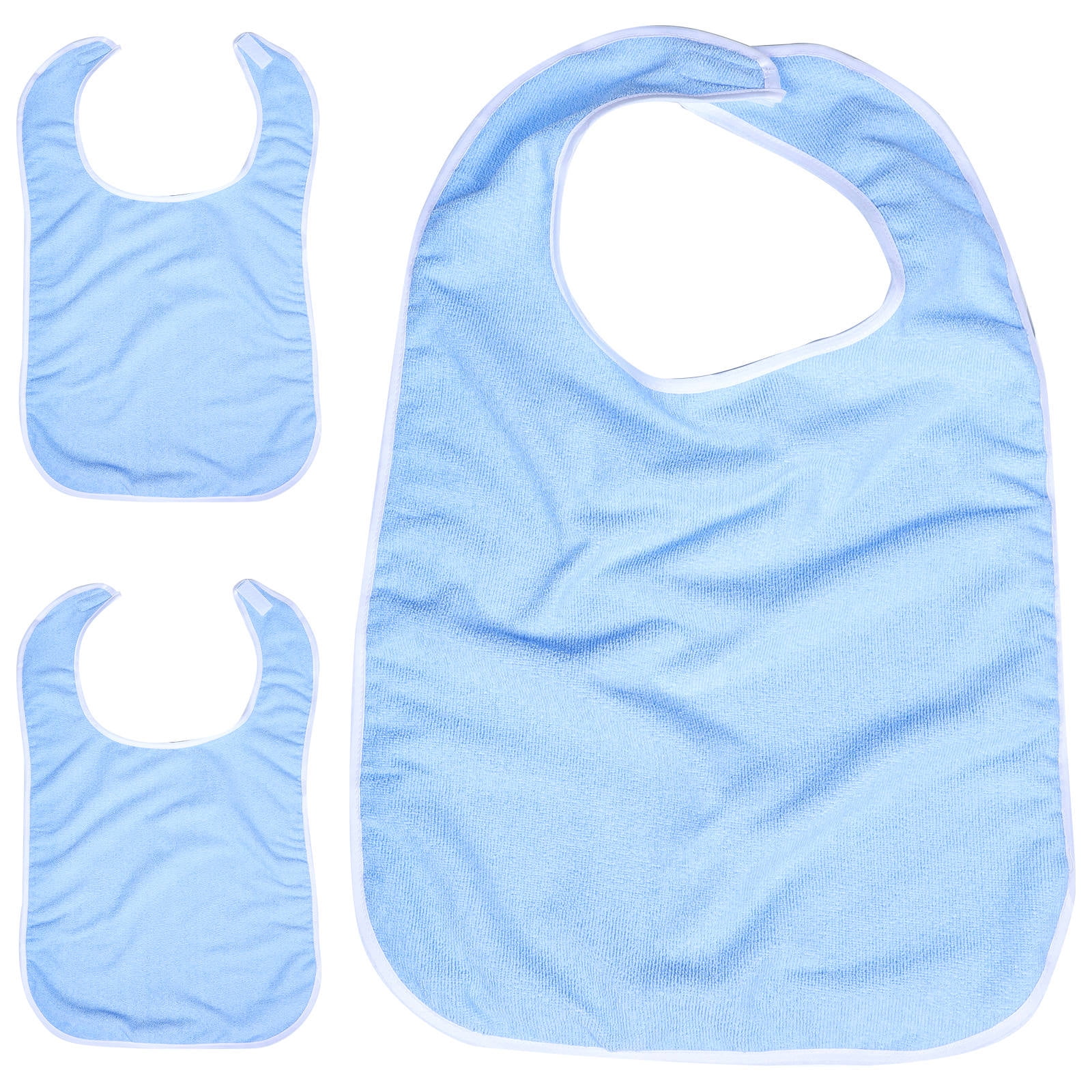 SWETRACE 3Pcs Bibs for Elderly in Sky-Blue Cotton for Various Festivals ...
