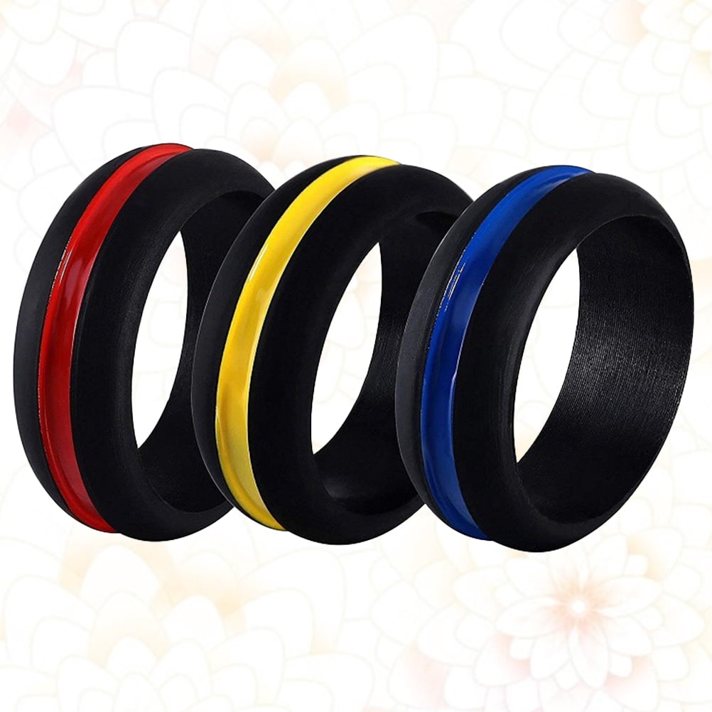 SWETRACE 3Pcs Round Silicone Rings for Couples on Anniversary and ...