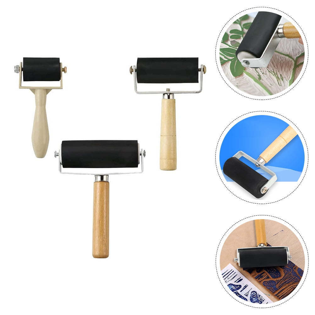 SWETRACE 3Pcs Rubber Rollers For Printing Art Tools Assorted Color ...