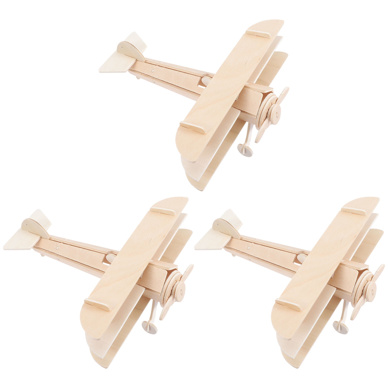 SWETRACE 3Pcs Wooden Airplane Model Beige for Kids Diy Assembly and ...